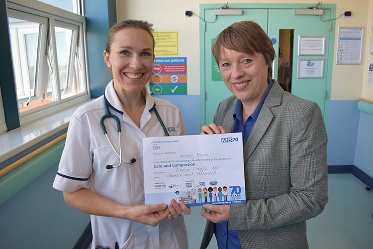 Maria Eagle MP praises “inspirational” NHS worker - Good News Liverpool